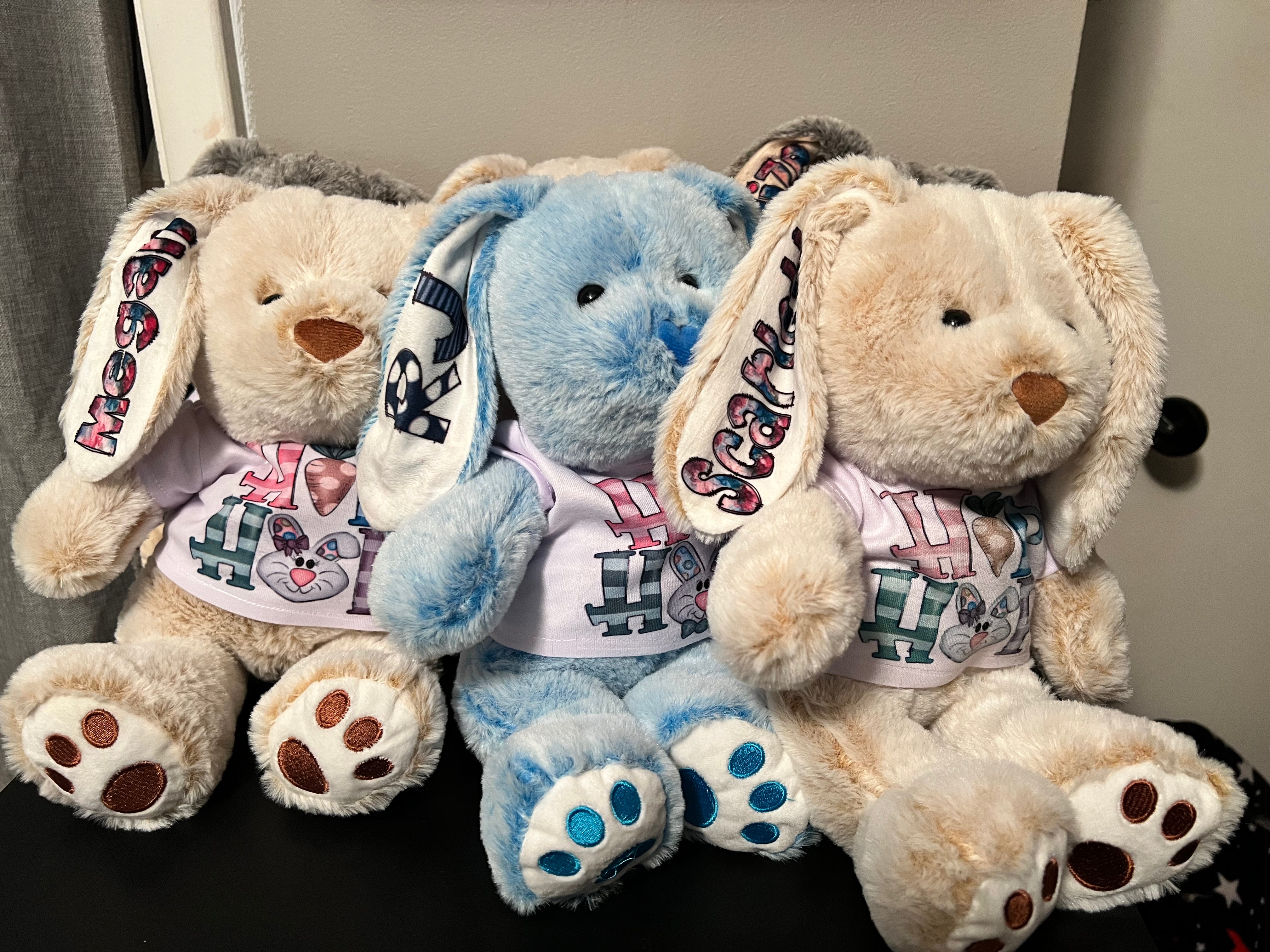 Personalized Stuffed Bunny – Donna Bee's Designs